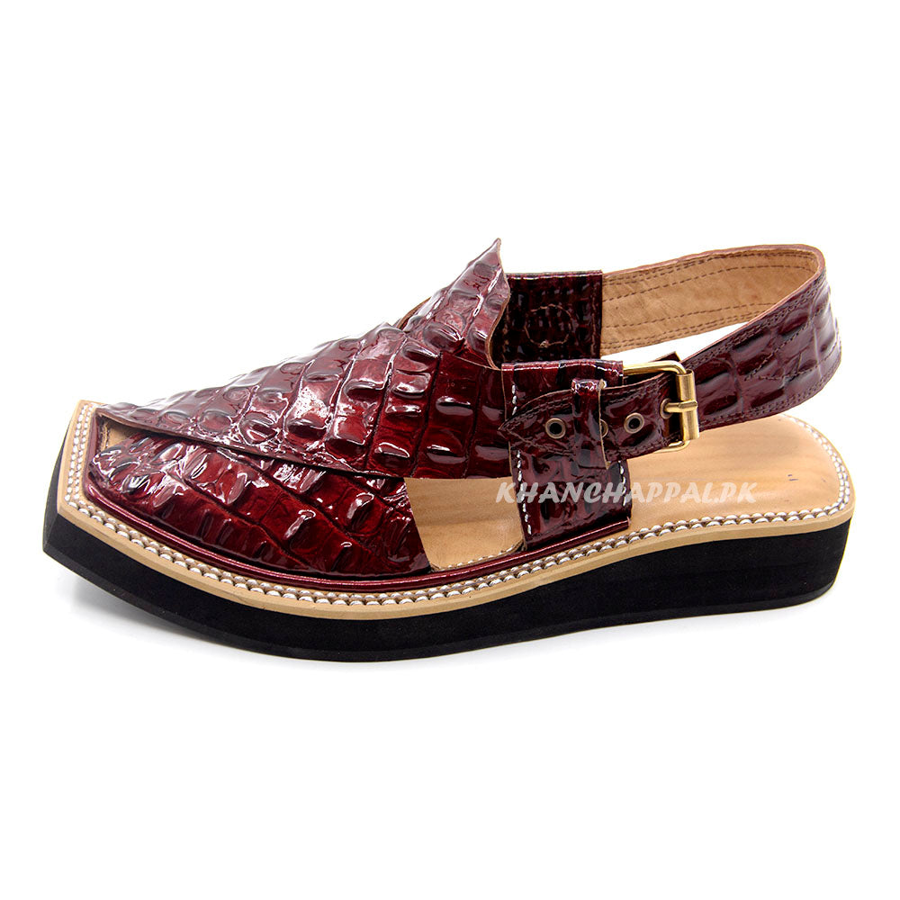 Premium Quality Croco Leather Kaptaan Chappal (PreOrder)